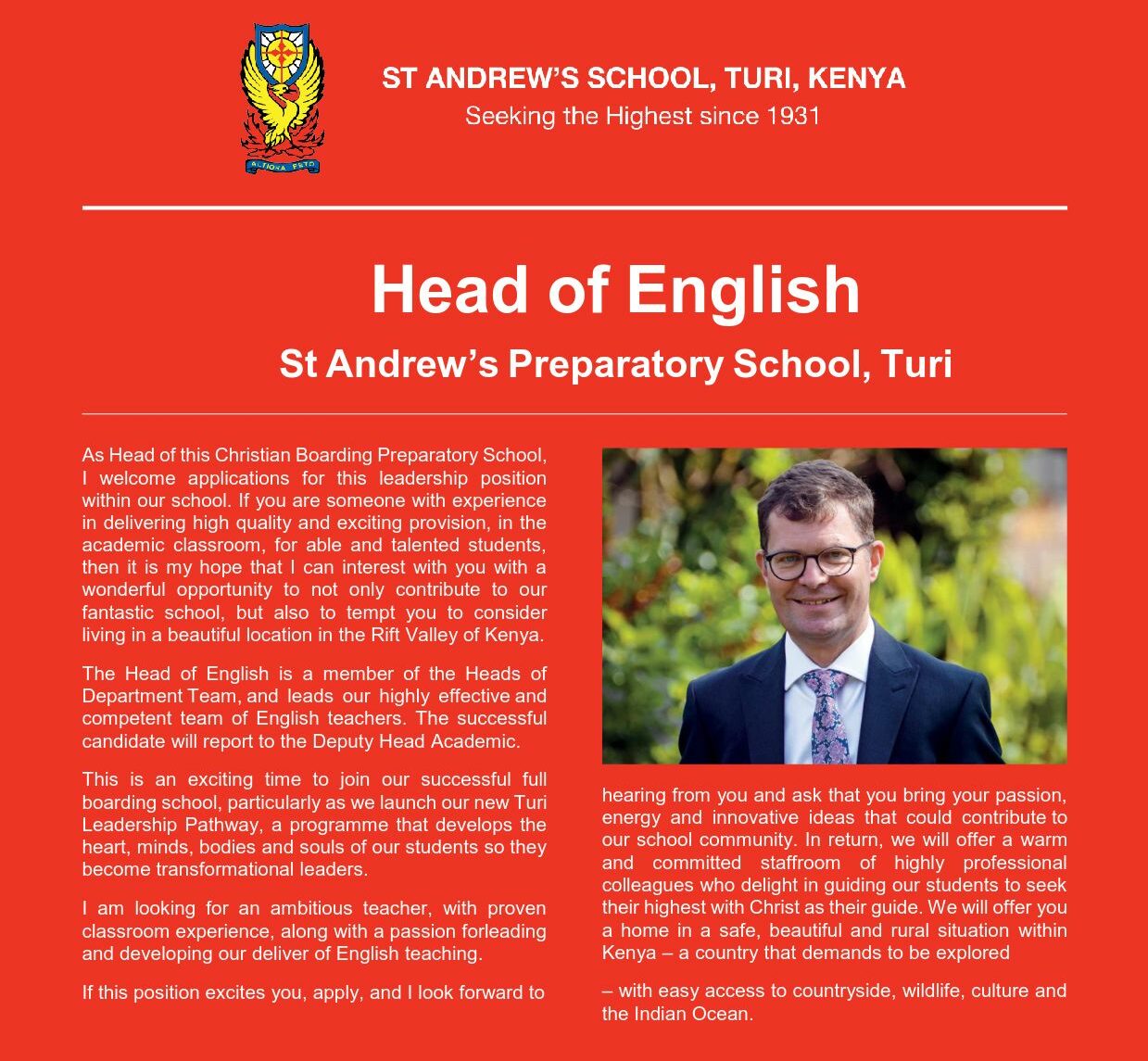 St. Andrews Turi Career Opportunities - St. Andrews Turi