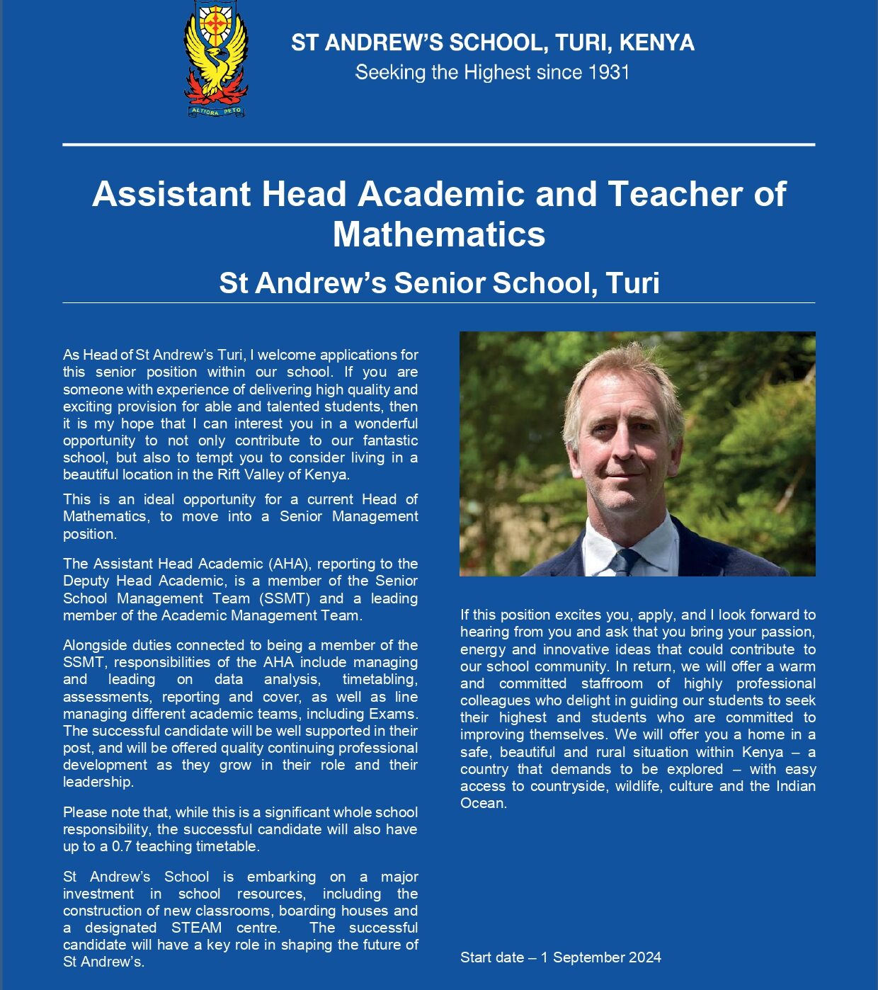 St. Andrews Turi Career Opportunities - St. Andrews Turi